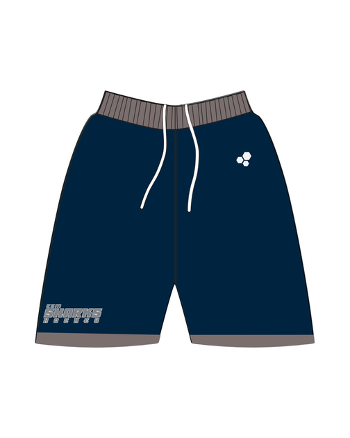 ESM SHARKS HOCKEY TEXT CASUAL SHORTS WITH POCKETS (2 COLORS) – dnaathletix